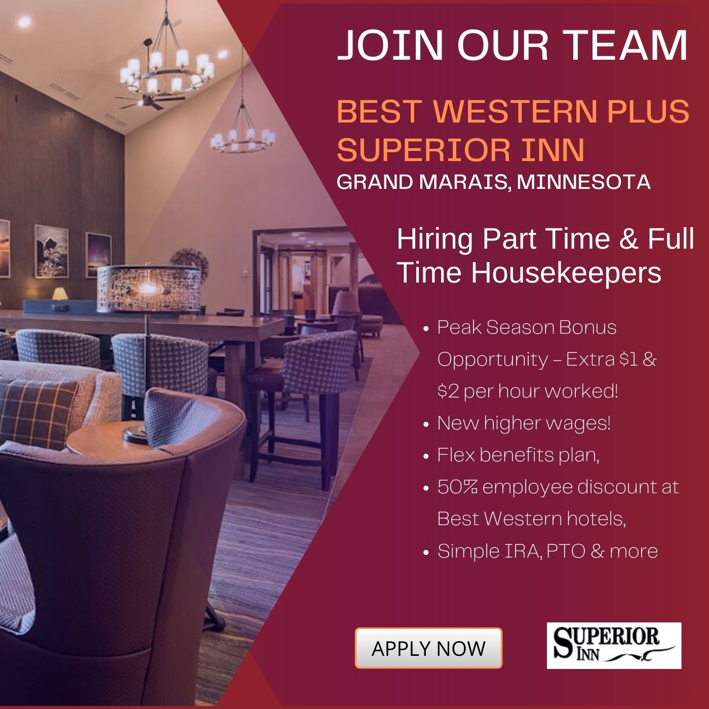 Holland Hospitality Inc. Job Application Step 1 - The Lodge On Lake Detroit